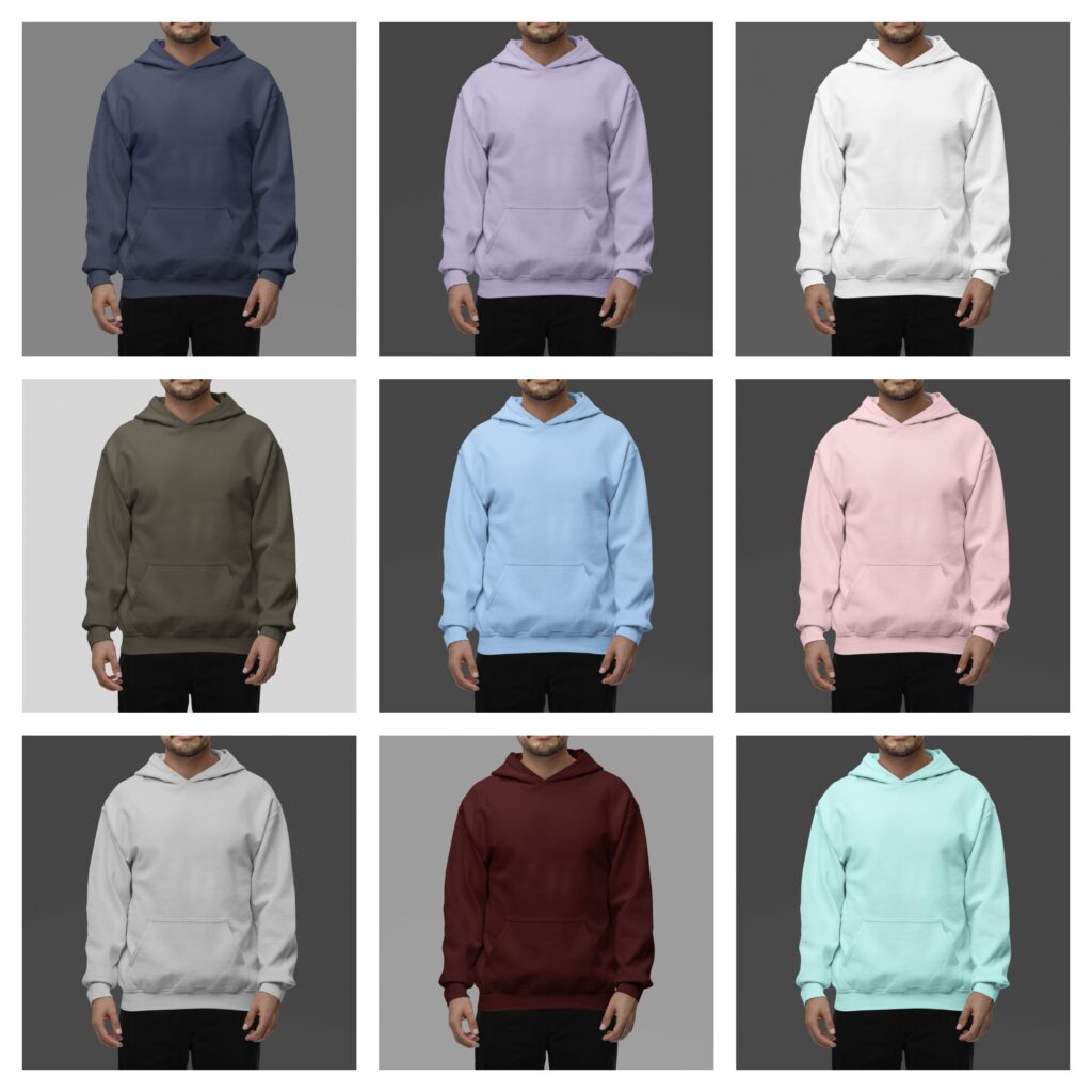 Pack of 3 Plain Hooded Sweatshirts for Men - Fukres